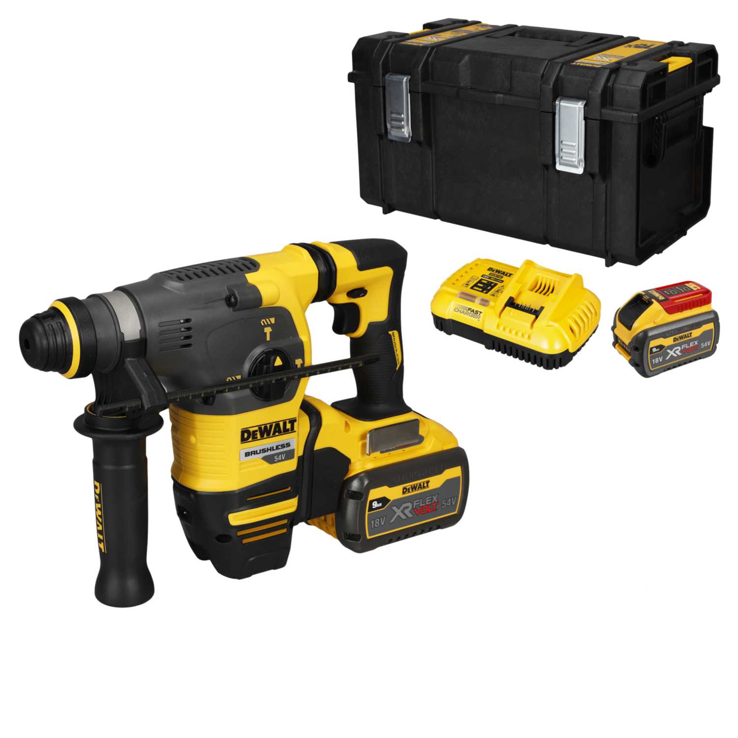 DeWALT DCH333X2-GB 54V XR FLEXVOLT SDS+ Hammer Drill with 2 x 9.0Ah ...