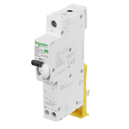 Schneider Acti9 40A 1P+Ns 1 Module C Curve 10kA 30mA Type A PoN RCBO (A9D05840) | CEF
