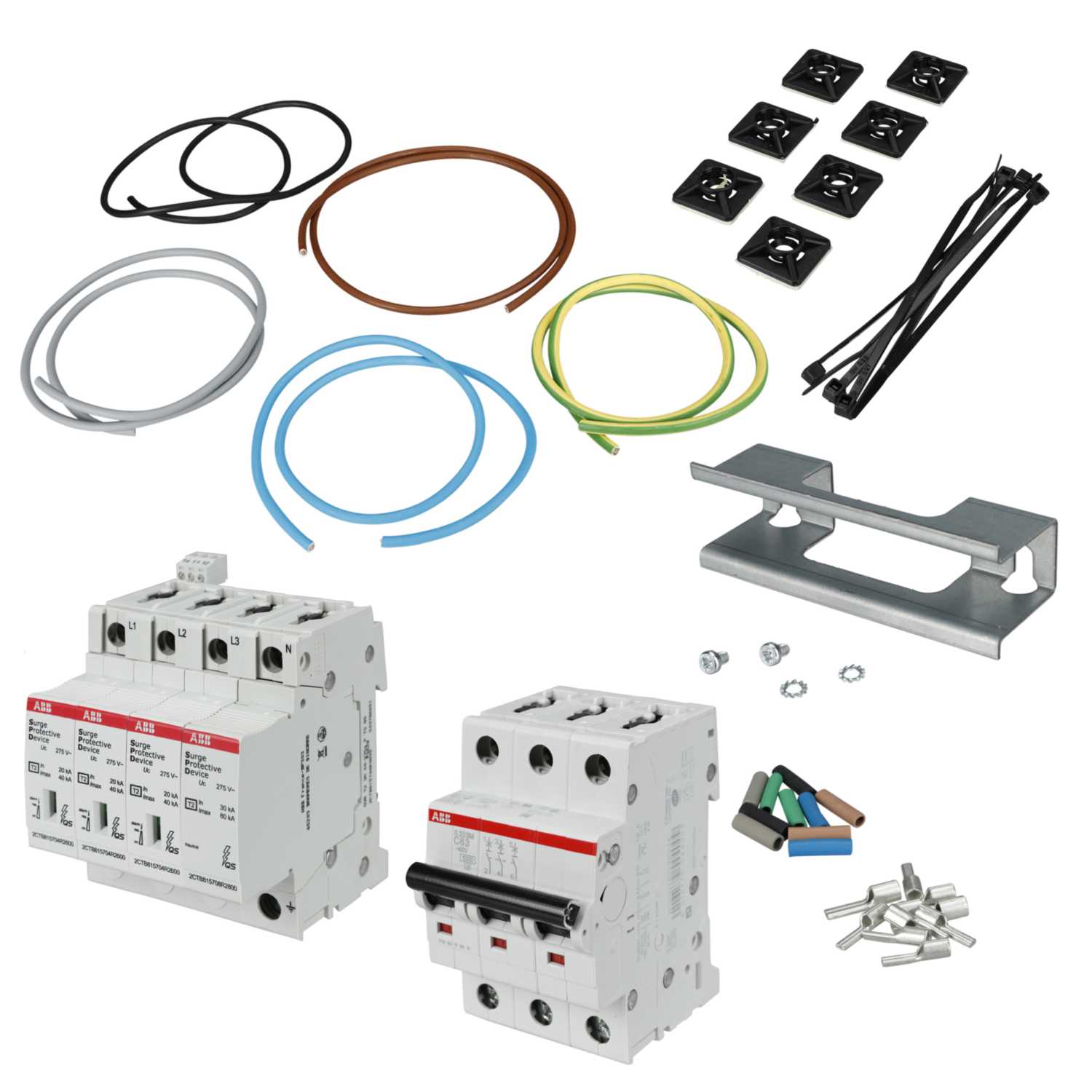 ABB 63A 4 Module 3 Pole and Neutral Type 2 Surge Protector Kit ...