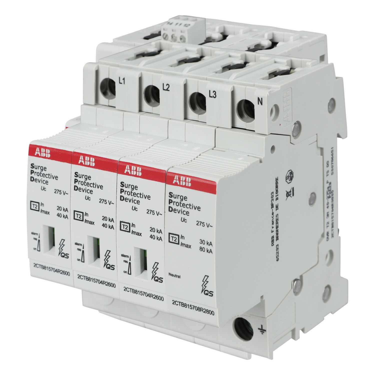 ABB 63A 4 Module 3 Pole and Neutral Type 2 Surge Protector Kit ...