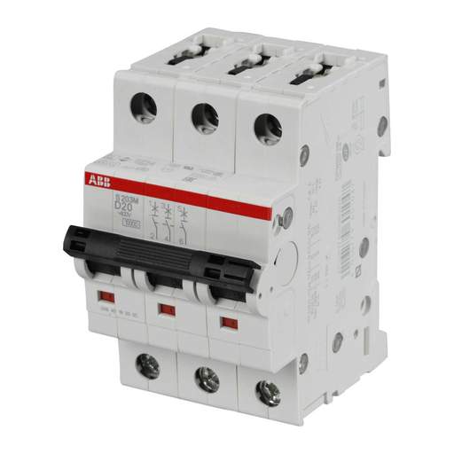 ABB 20A Triple Pole 10kA D Curve MCB (2CDS273001R0201) | CEF