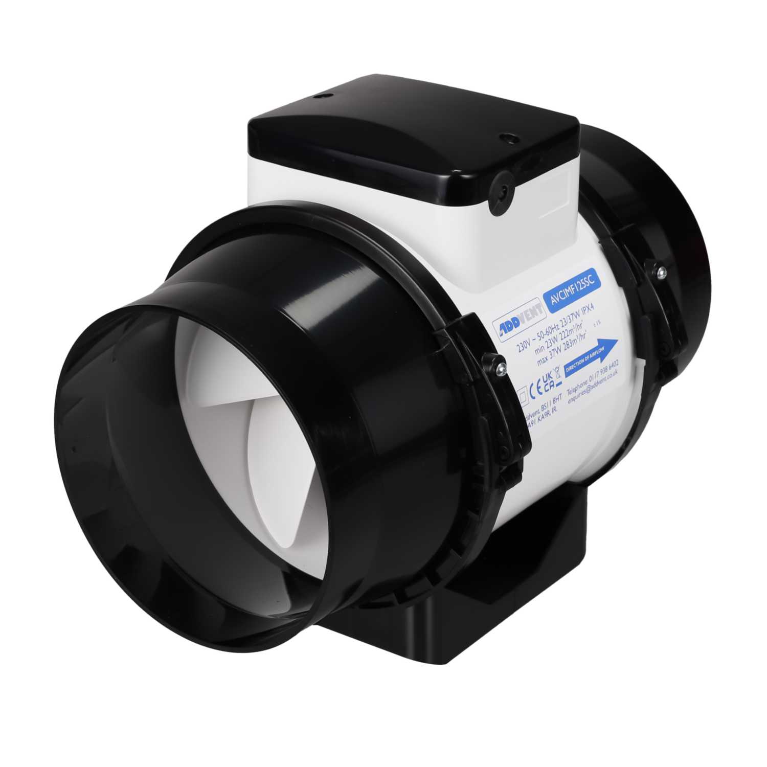 Addvent 100mm 5'' In-Duct Compact Mixed Flow Fan (AVCIMF125SC) | CEF