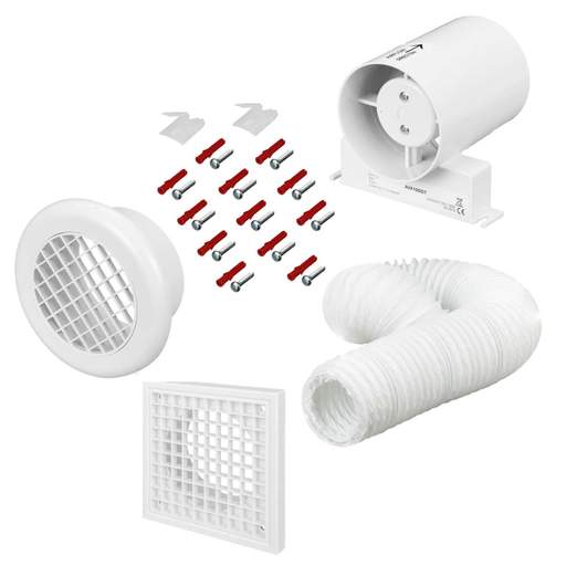 Addvent 100mm 4" Axial In-Duct Fan Kit with Timer (AVX100IDT) | CEF