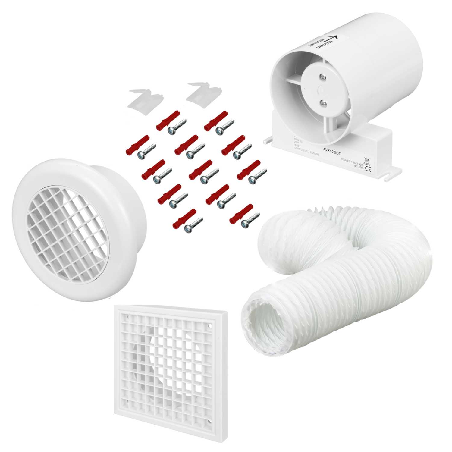 Addvent 100mm 4" Axial In-Duct Fan Kit with Timer (AVX100IDT) | CEF