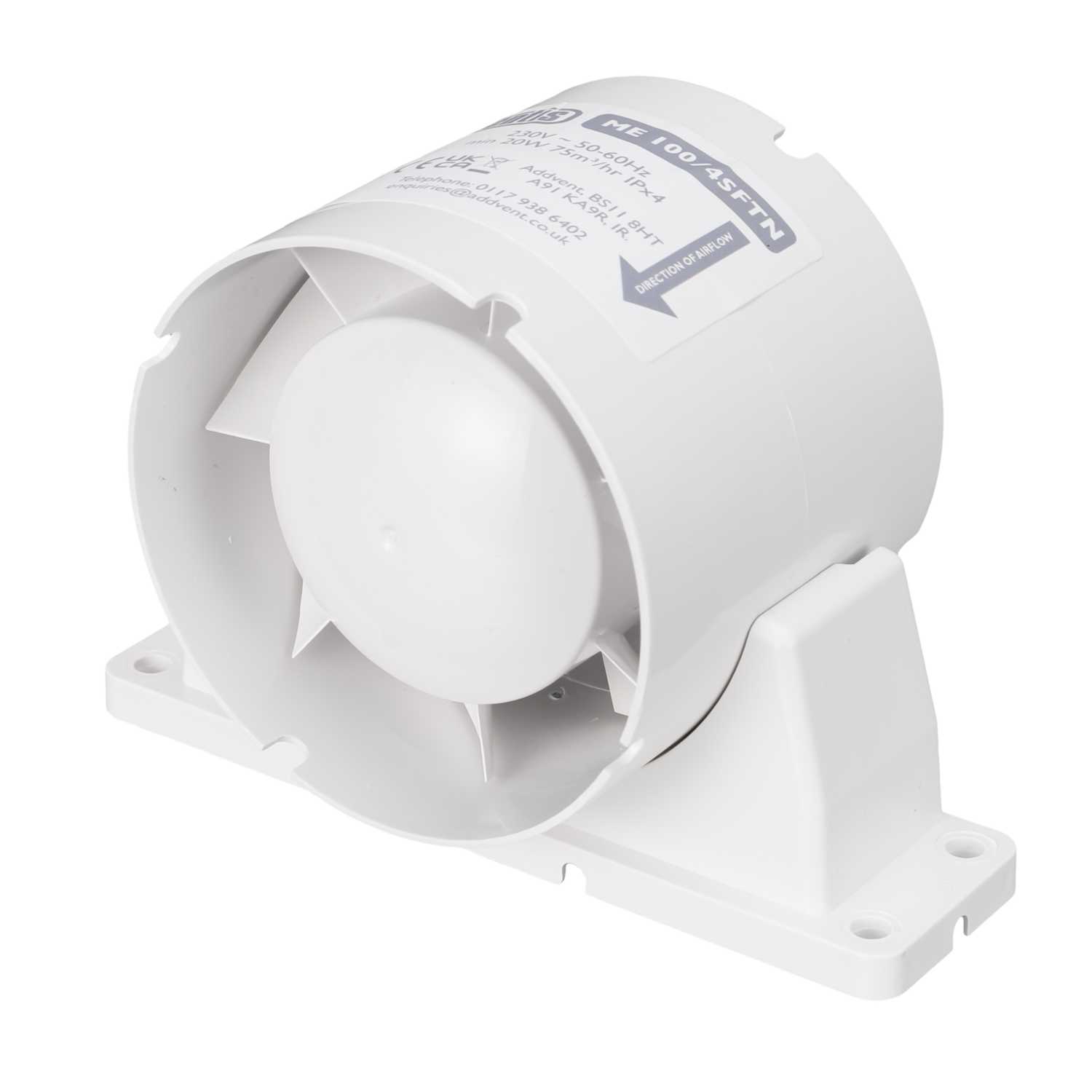 Mentis 100mm 4'' In-Duct Axial Shower Fan with Timer (ME100/4SFTN) | CEF