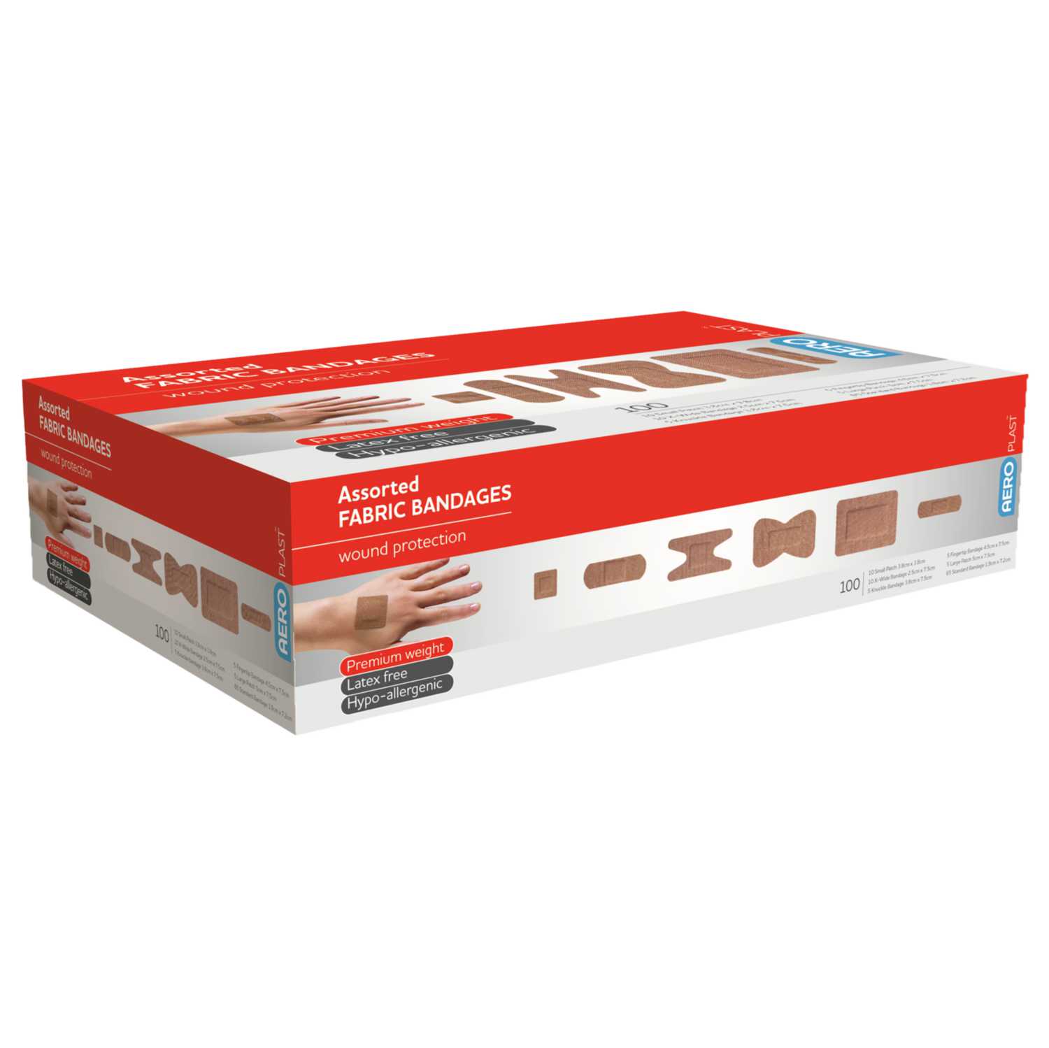 Aero Healthcare Aeroplast Fabric Assorted Plasters (Box of 100 ...