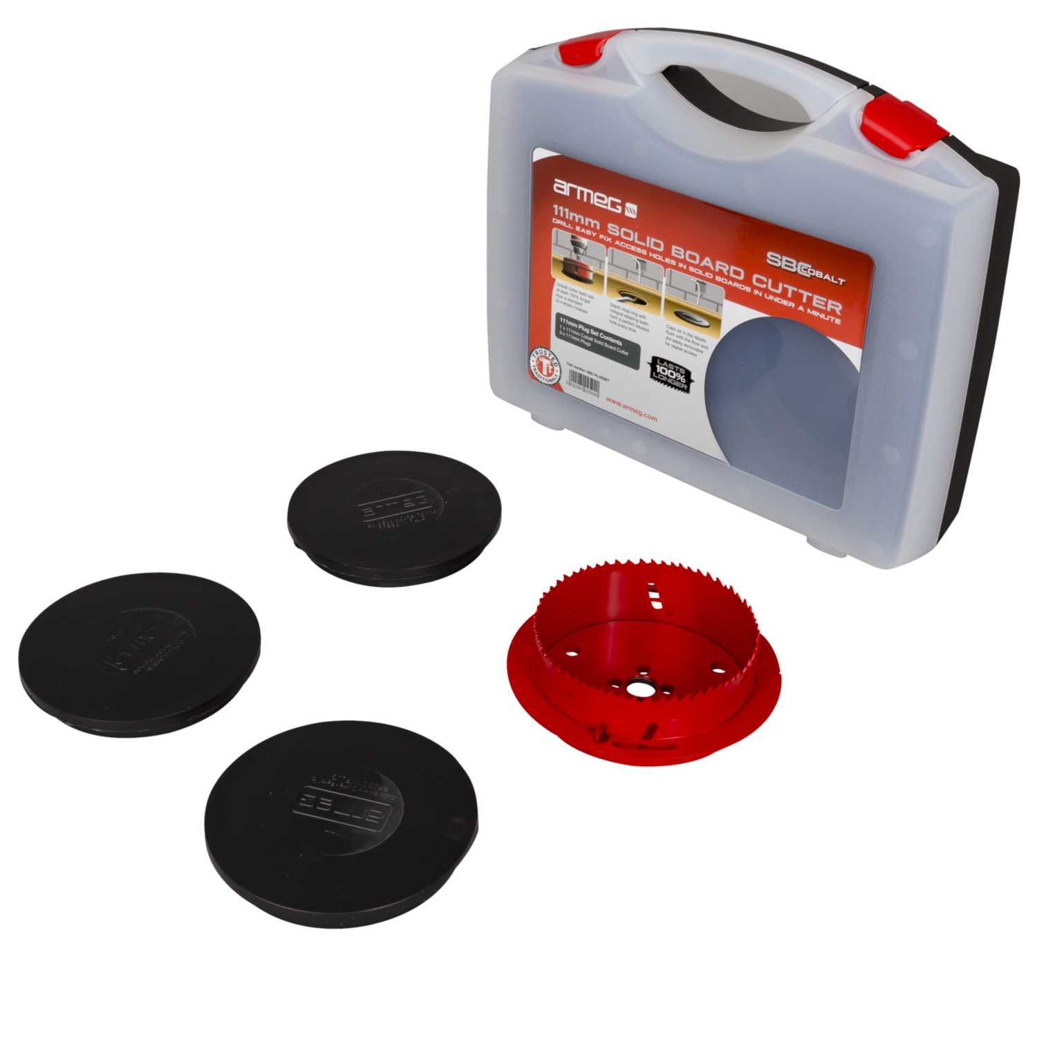 Armeg 111mm Carbide Solid Board Cutter with 3 x 111mm Plugs (SBC ...