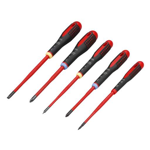 Bahco Ergo 5 Piece VDE Insulated Slim Blade Screwdriver Set (BE-9882SL) | CEF