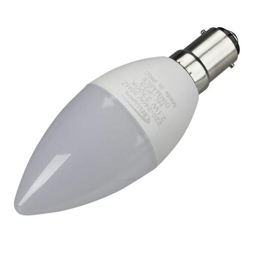 Bell 2.1W SBC LED Dimmable Candle Lamp Opal 2700K (60513) | CEF