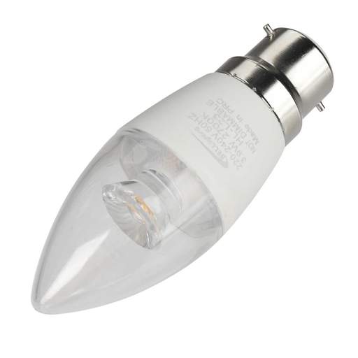 Bell 3.9W BC LED Non Dimmable Candle Lamp Clear 2700K (60562) | CEF