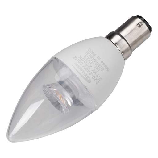 Bell 2.1W SBC LED Dimmable Candle Lamp Clear 2700K (60567) | CEF