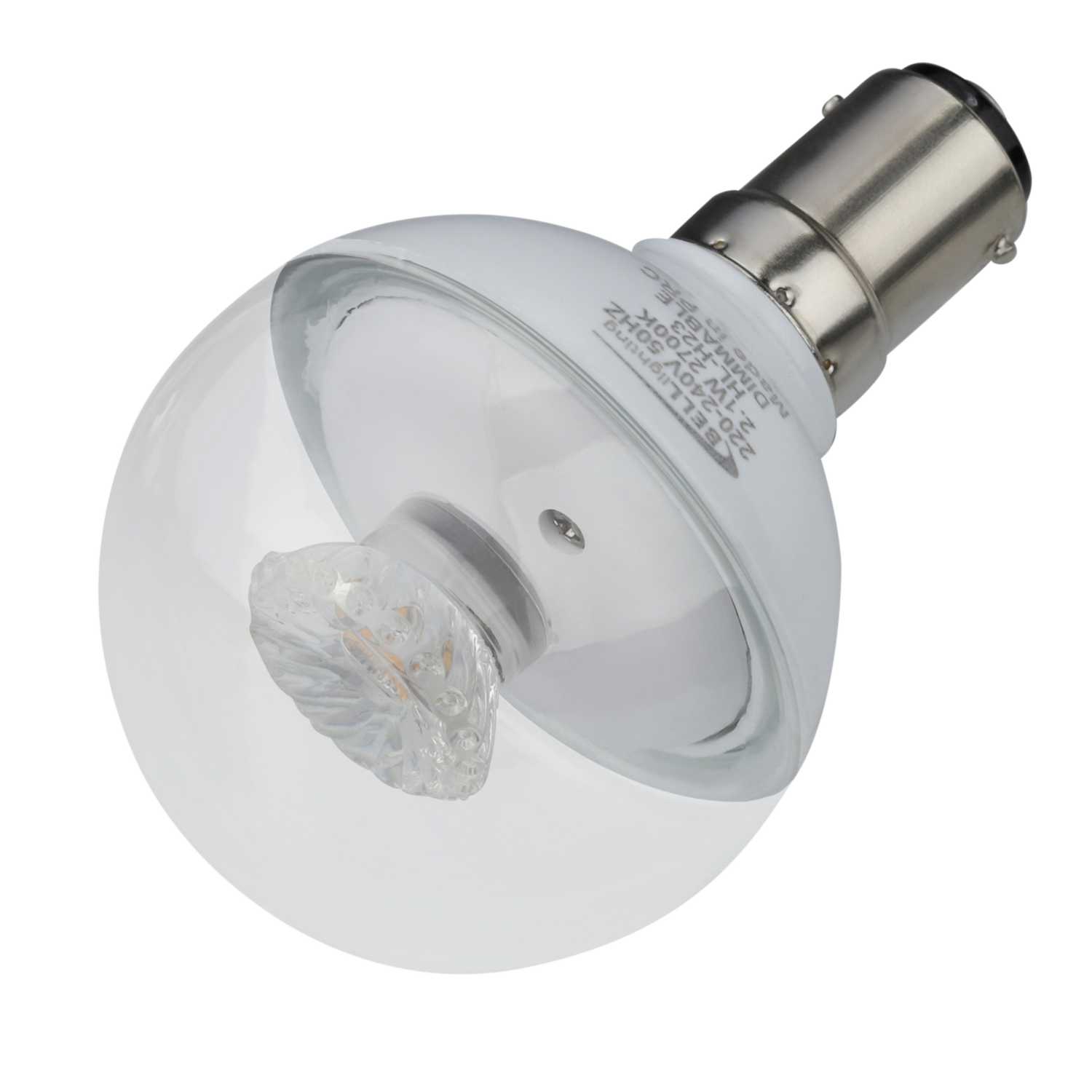 Bell 2.1W SBC LED Dimmable Golf Ball Lamp Clear 2700K (60579) | CEF