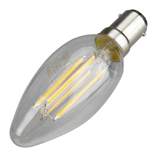 Bell 3.3W SBC LED Non Dimmable Filament Candle Lamp Clear 2700K (60704 ...