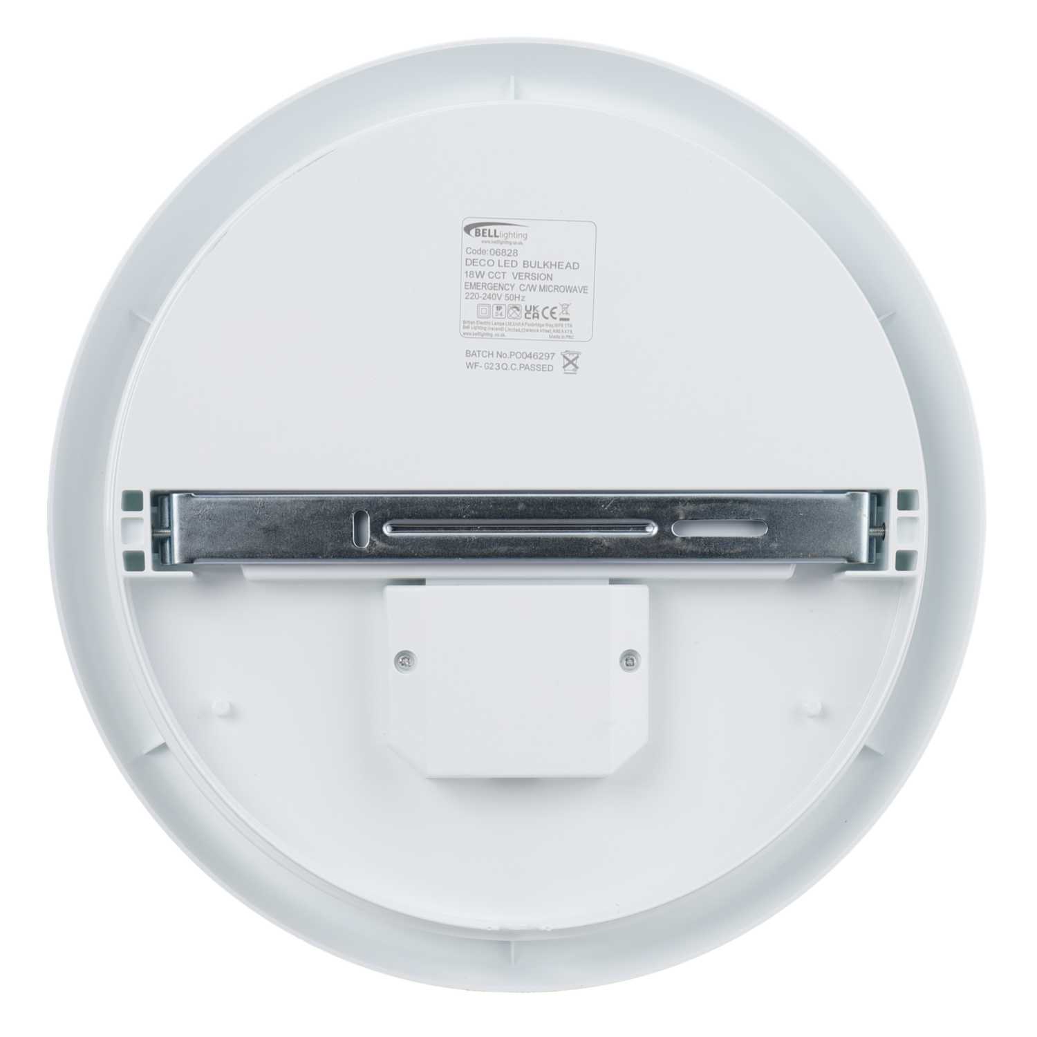 Bell Deco Slim 18W LED Tri-Colour Emergency Bulkhead with Microwave Sensor White (06828) | CEF