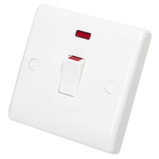 BG 20A DP Switch with Neon and Flex Outlet White (833) | CEF