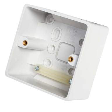BG 1 Gang 50mm Pattress Back Box White (877) | CEF