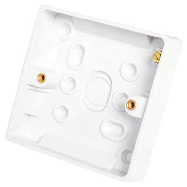 BG Nexus 1 Gang 19mm Pattress Back Box White (893) | CEF
