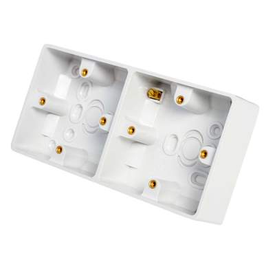BG 2 Gang 37mm Pattress Back Box White (896) | CEF
