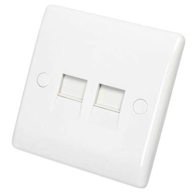BG Nexus 2 Gang Secondary Telephone Socket White (8BTS/2) | CEF