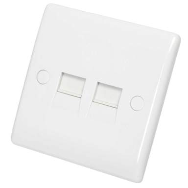 BG 1 Gang Twin RJ11 Data Socket White (8RJ11/2) | CEF