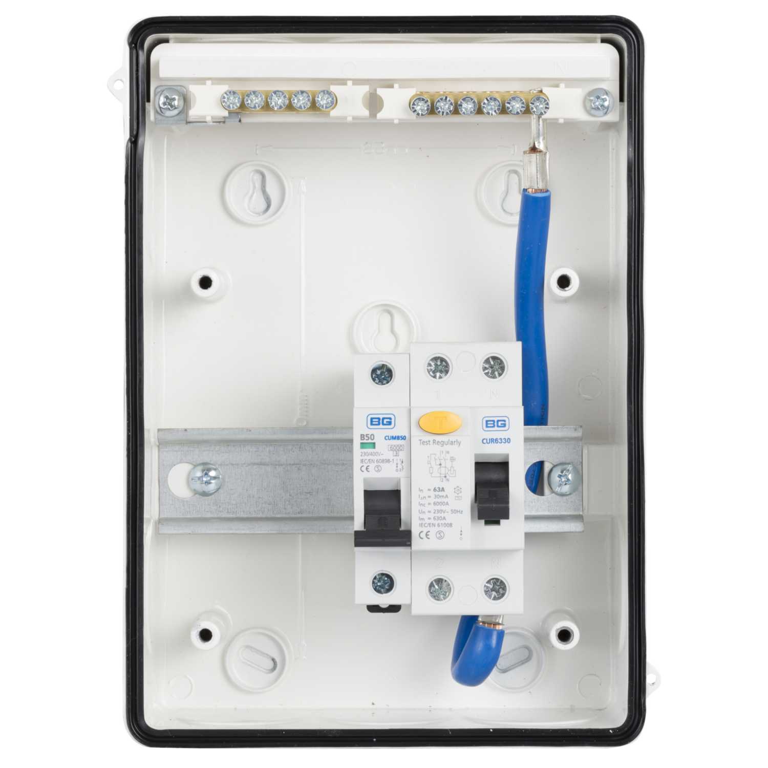 BG Metal Clad Shower Unit with 63A RCD and 50A MCB (CFSHOW1) | CEF