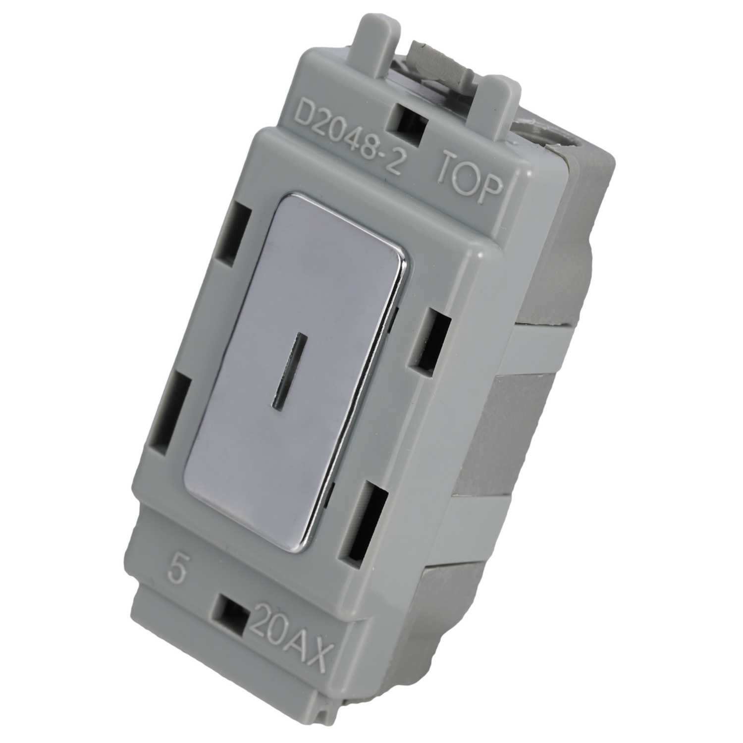 BG 20A Single Pole 2 Way Grid Key Switch Polished Chrome (GPC12KY) | CEF