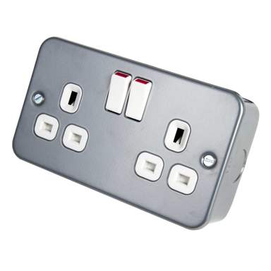 BG 13A DP 2 Gang Socket Metal Clad (MC522) | CEF