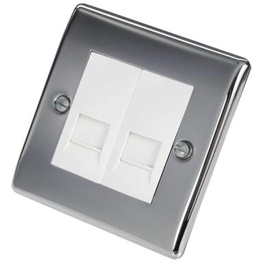 BG 1 Gang Twin Master Telephone Socket Polished Chrome (NPCBTM2) | CEF