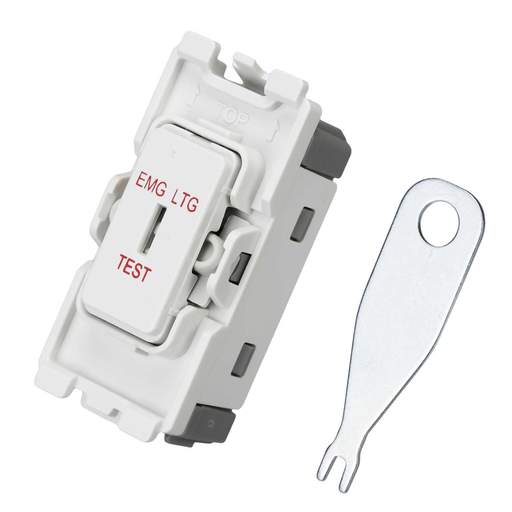 BG 20A Single Pole Grid Key Switch marked Emergency Lighting Test ...