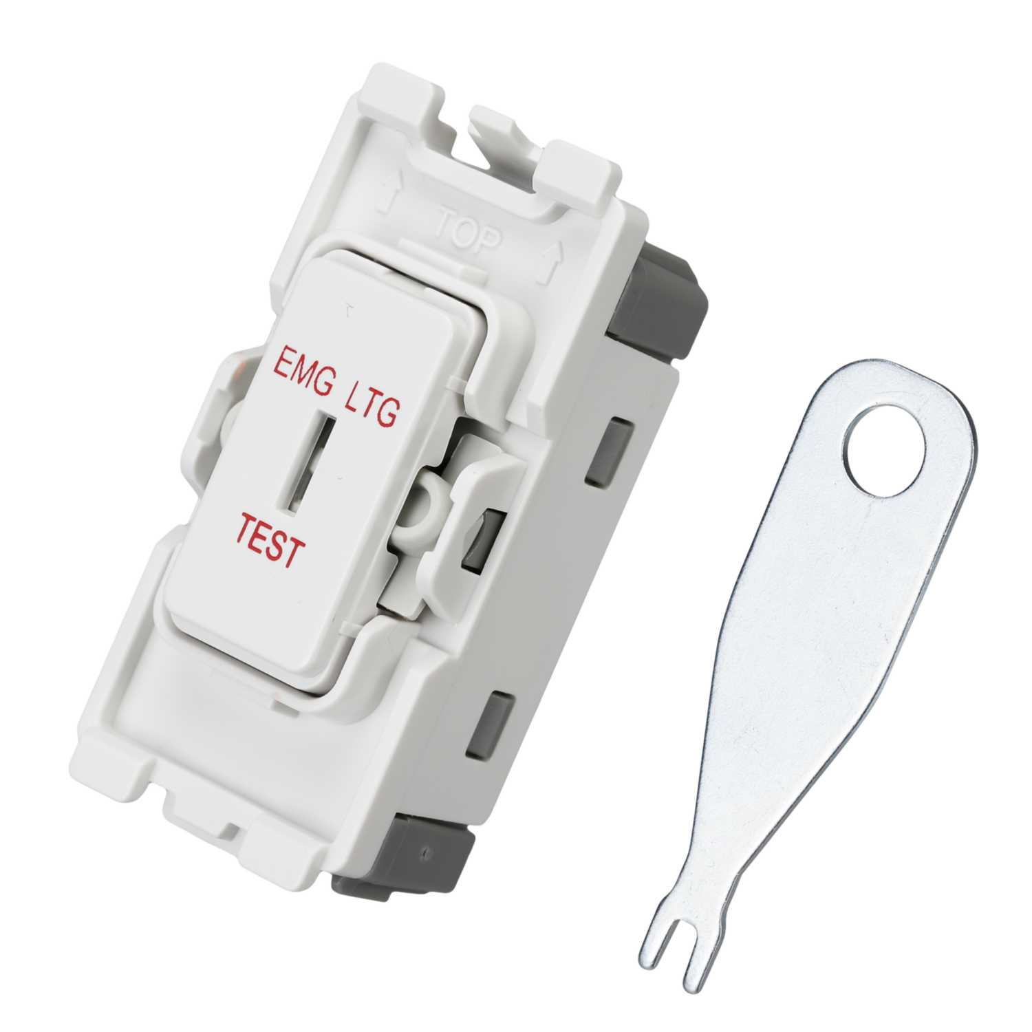 BG 20A Single Pole Grid Key Switch marked Emergency Lighting Test ...