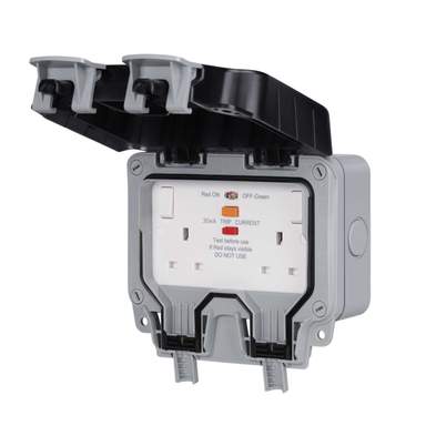 BG 13A 2 Gang Type A RCD Switched Socket Weatherproof IP66 (WP22ARCD) | CEF