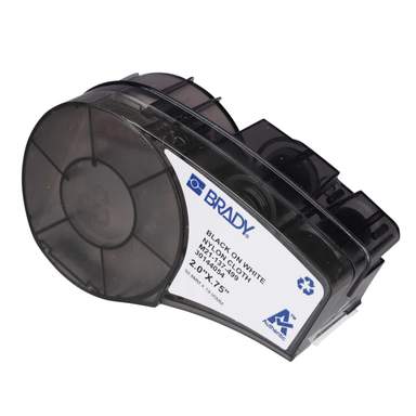Brady 50.8mm x 19.05mm Nylon Cloth Black on White Label Cartridge ...