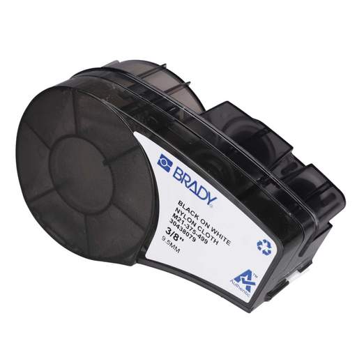 Brady 9.53mm x 4.88m Nylon Cloth Black on White Label Cartridge (BRADY ...