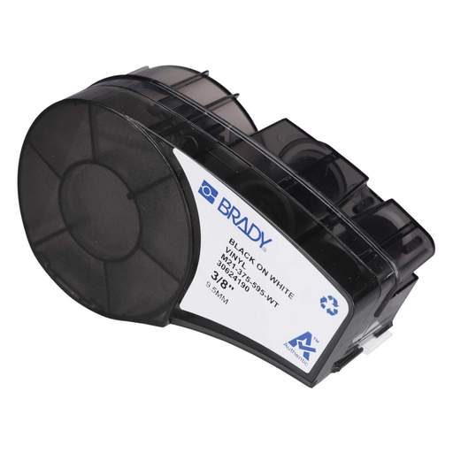 Brady 9.53mm x 6.4m Vinyl Black on White Printer Cartridge (BRADY M21 ...