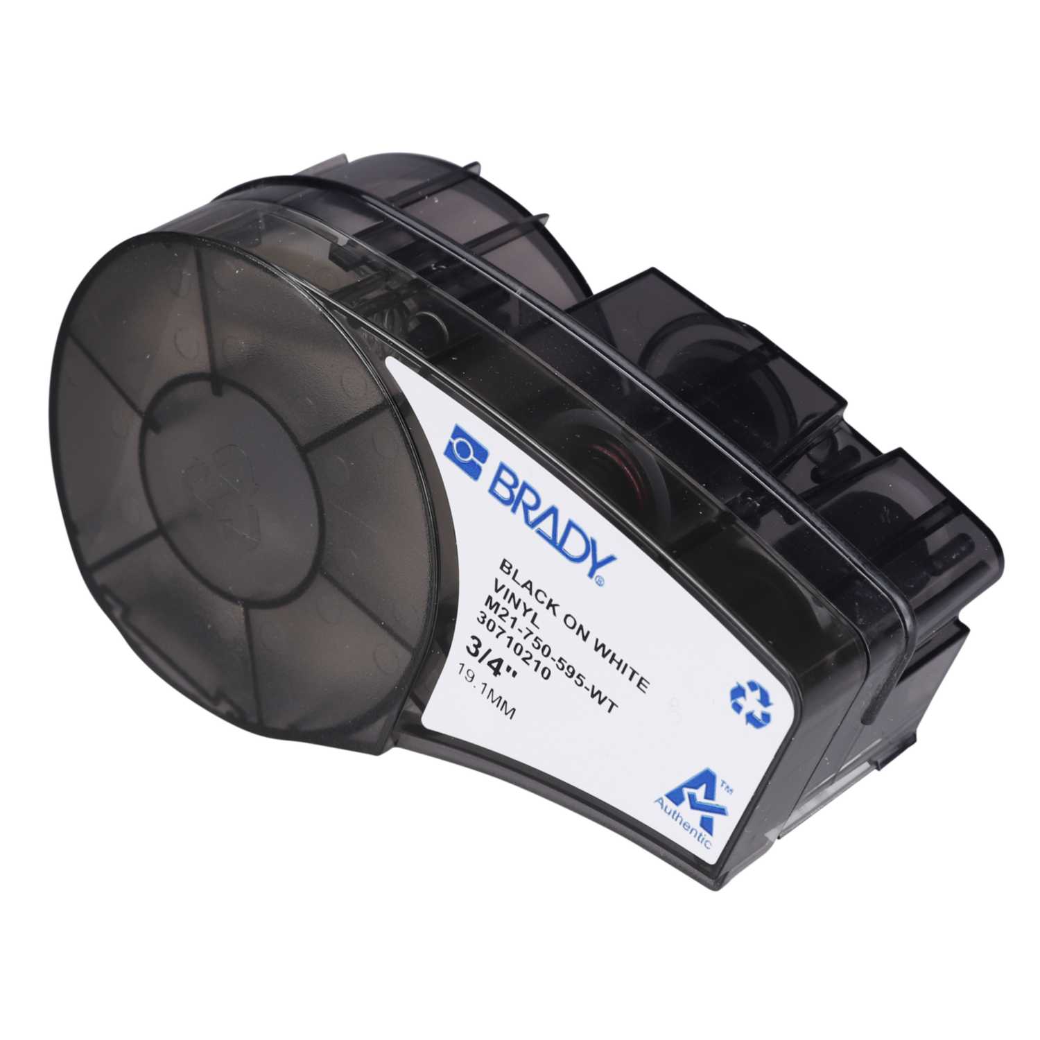 Brady 19.1mm x 6.4m Vinyl Black on White Label Printer Tape (BRADY M21 ...