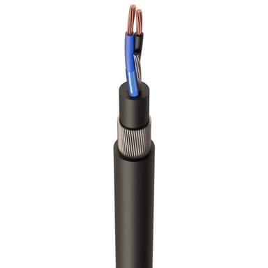 0.75mm² 1 Pair BS5308 Part1 Type2 SWA Black (Cut Length Sold By The Mtr ...