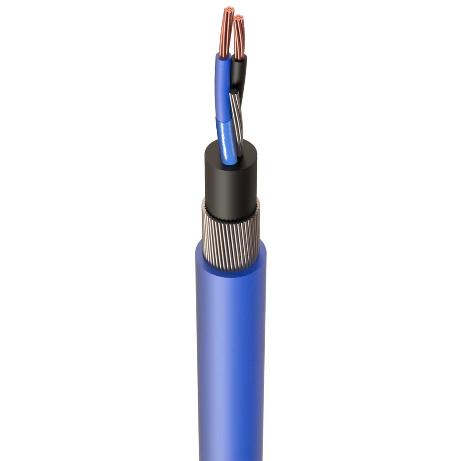 0.75mm² 1 Pair BS5308 Part1 Type2 SWA Blue (Cut Length Sold By The Mtr ...