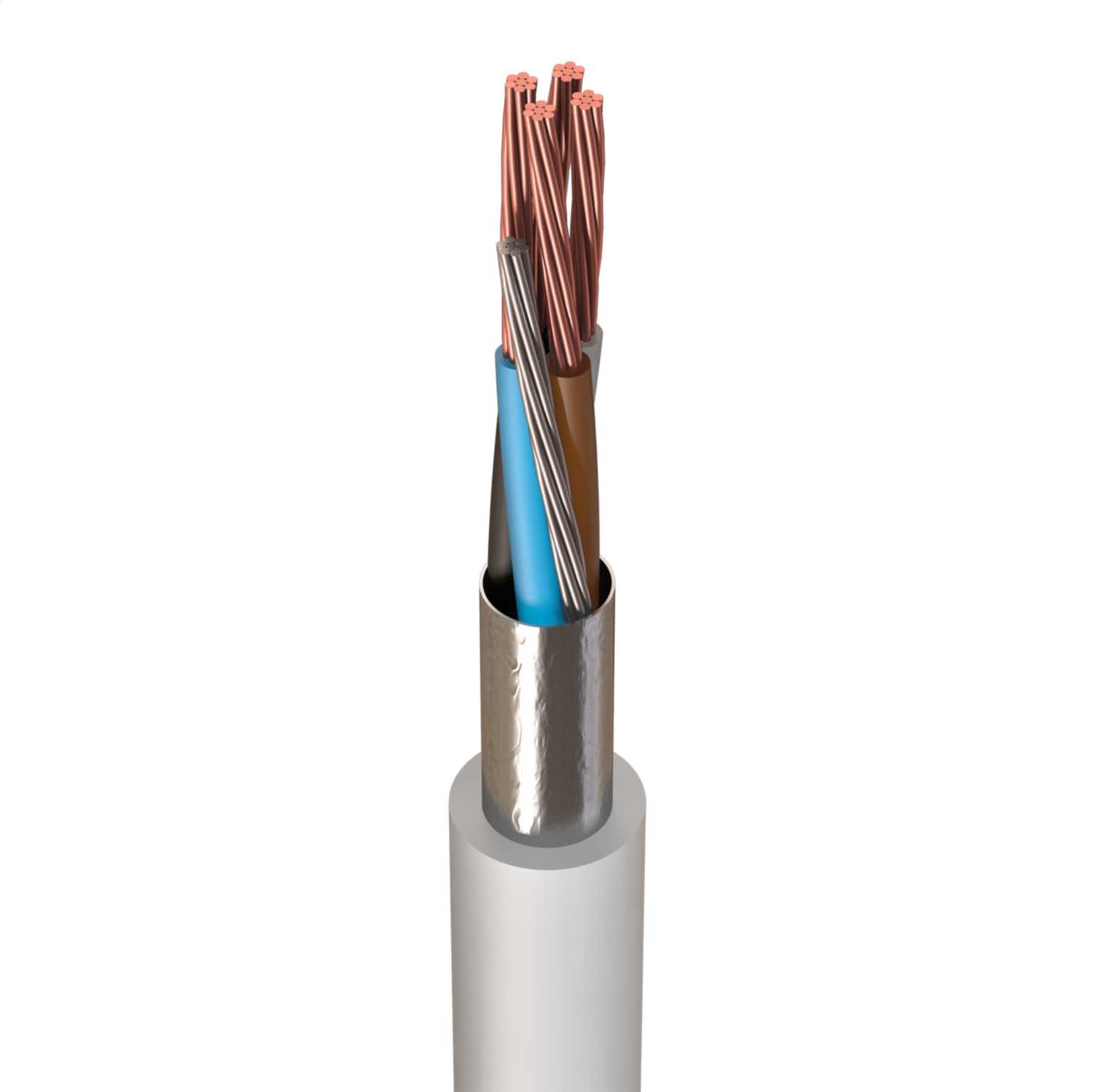 2.5mm² 4C+E Shielded LSOH Cable White (100m Drum) ( DFS4C2.5W100 ) | CEF
