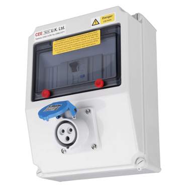 Ceenorm 16A 2P+E 230V Wall Socket with 25A 30mA Type A RCD IP44 (880116 ...