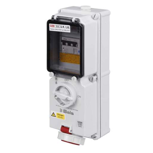 Ceenorm 16A 3P+E 415V Interlocked Wall Socket with 25A 30mA Type A RCD ...