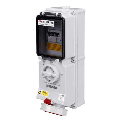 Ceenorm 32A 3P+N+E 415V Interlocked Wall Socket with 40A 30mA Type A RCD IP67 (880146-A) | CEF