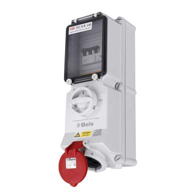 Ceenorm 32A 3P+N+E 415V Interlocked Wall Socket with 40A 30mA Type A RCD IP44 (880462-A) | CEF