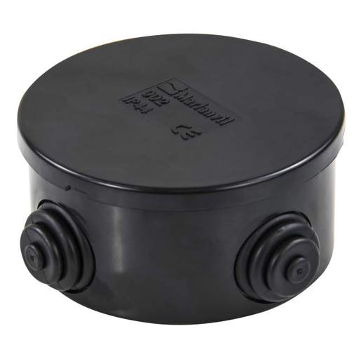 MCG Ø80 x 40mm Round Plastic Adaptable Box IP44 Black (002 BLACK) | CEF