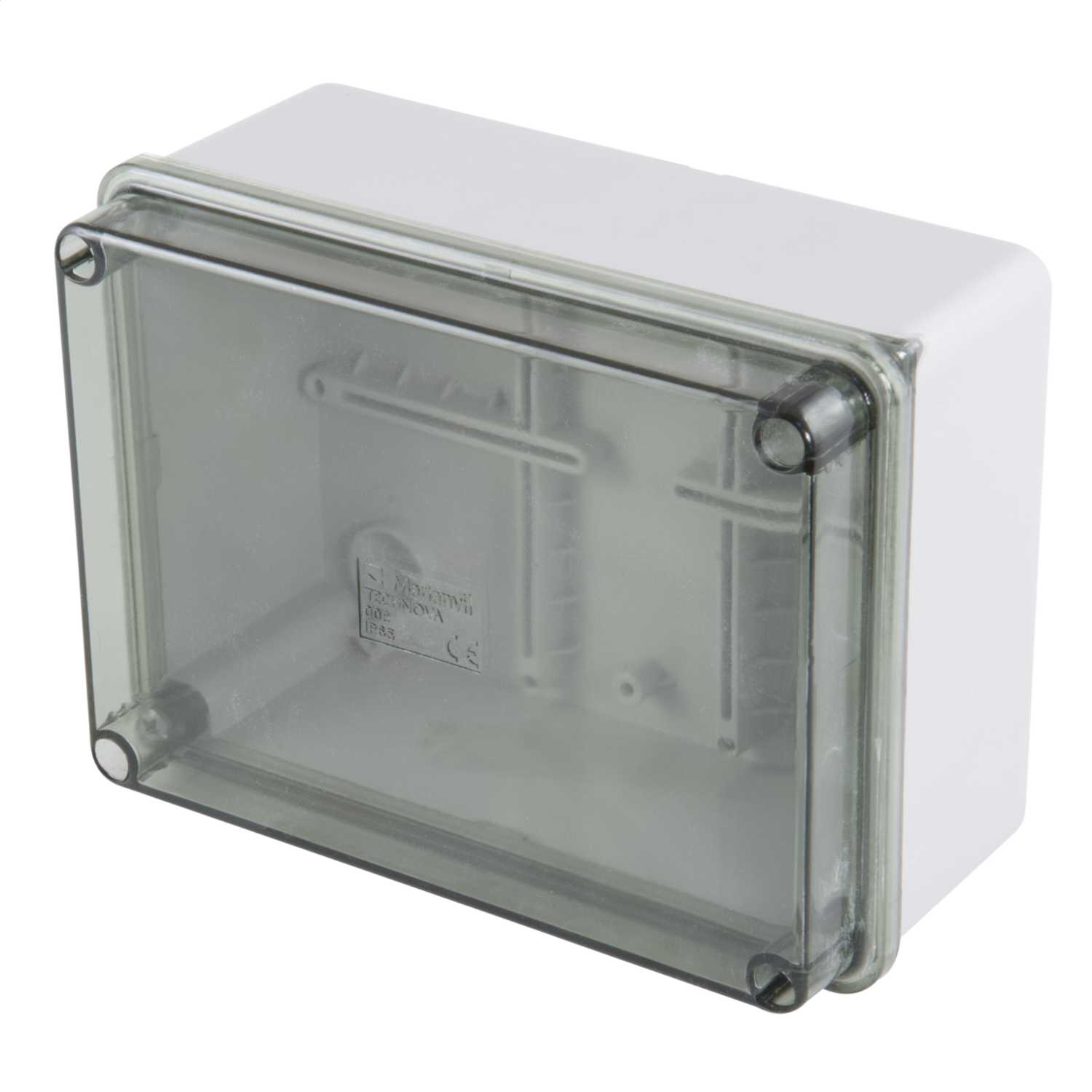 MCG 110mm x 150mm x 70mm Plastic Adaptable Box Grey with Clear Lid IP66 ...