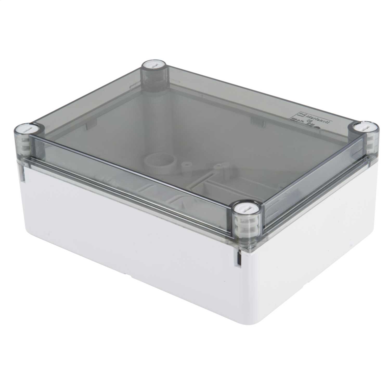 MCG 140mm x 190mm x 75mm Plastic Adaptable Box Grey with Clear Lid IP66 ...