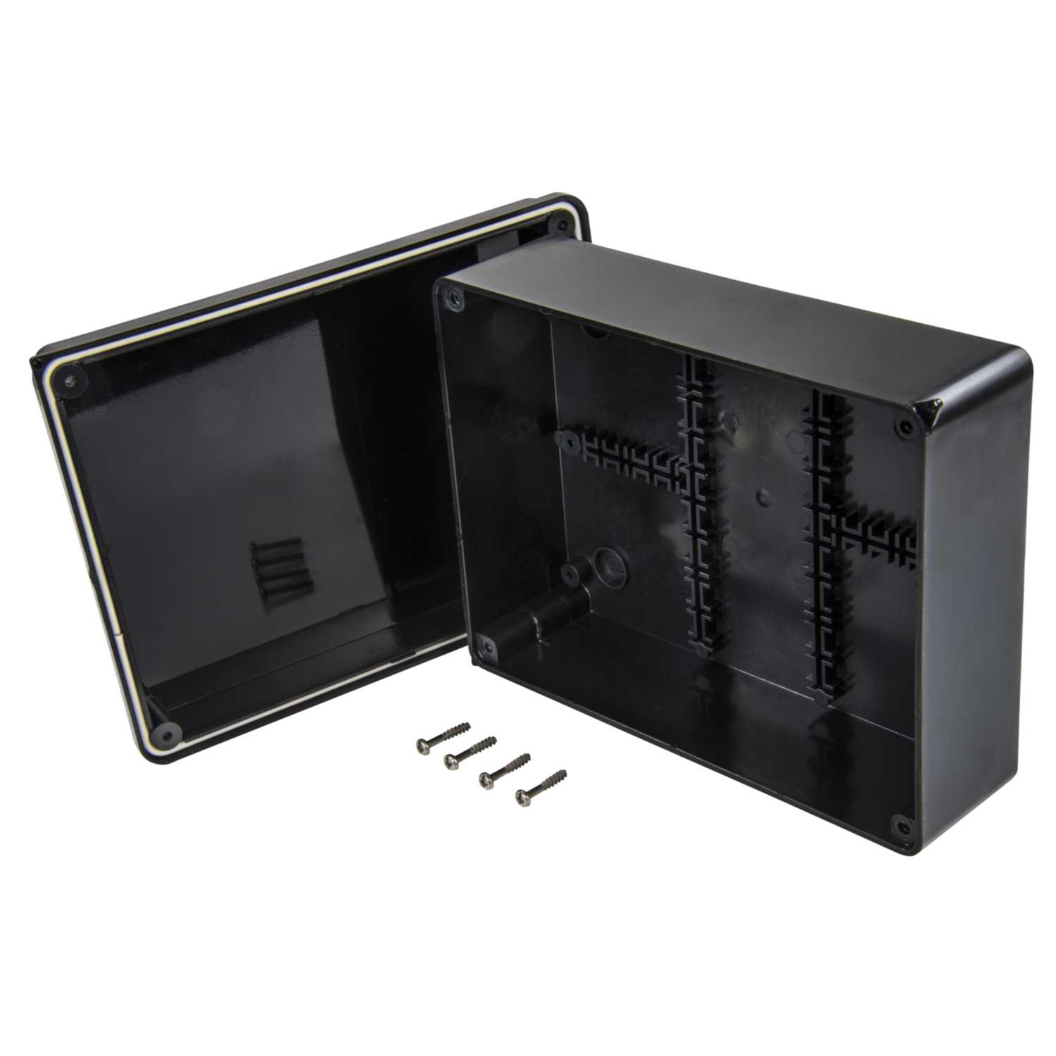 MCG 145mm x 190mm x 72mm Plastic Adaptable Box Black IP66 (009.PL BLACK ...