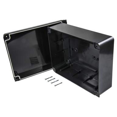 MCG 190mm x 243mm x 90mm Plastic Adaptable Box Black IP66 (010.PL BLACK ...