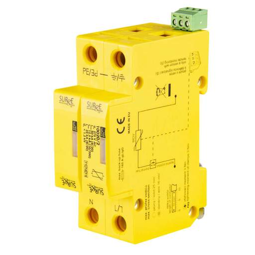 MCG 25kA 2 Module Single Pole and Neutral Type 1+2+3 Surge Protector ...