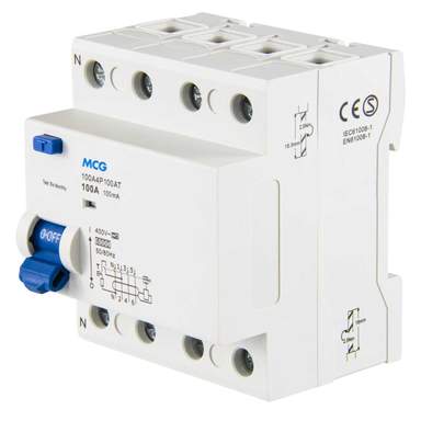 MCG 100A 4 Pole 100mA Type A RCD (100A4P100AT) | CEF