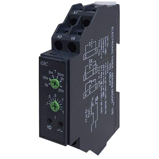 GIC 6A 24V AC/DC / 110V AC DIN Rail Mounted On Delay Timer SPCO (11ODT4 ...